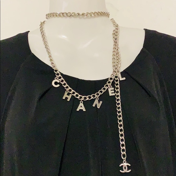 CHANEL | Accessories | Chanel Cc Logo Letter Chain Belt Necklace ...